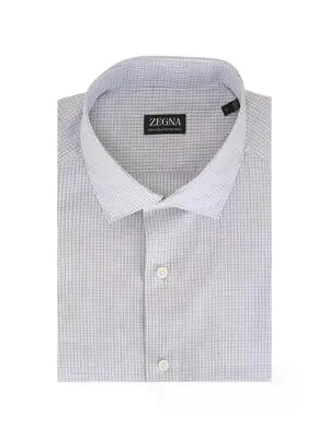 Zegna Checked-pattern Shirt - Grey
