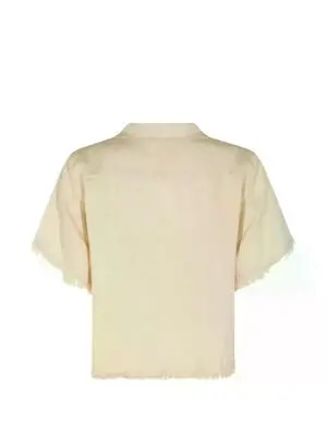 Antonelli Firenze Fringed V-neck T-shirt - Neutrals