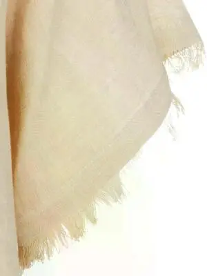Antonelli Firenze Fringed V-neck T-shirt - Neutrals