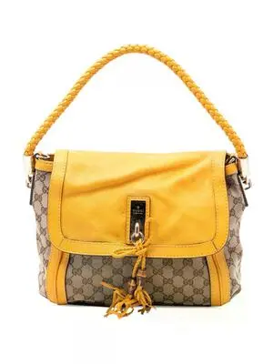 Gucci Gg Canvas Bella Flap Satchel - Yellow