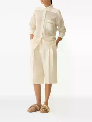Fabiana Filippi Knitted Shirt With Chest Pocket - Neutrals