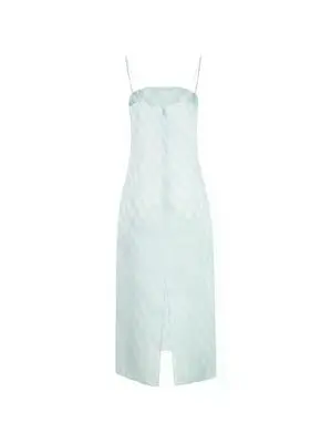 Auralee Jacquard Midi Dress - Blue