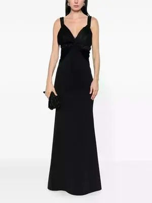 PRONOVIAS Elisabetta Franchi X Breksta V-neck Maxi Dress - Black