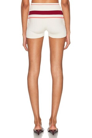 SELF-PORTRAIT Stripe Viscose Knit Shorts