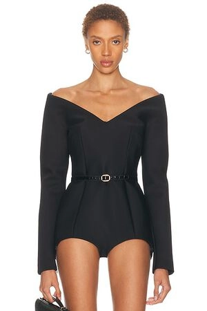 MUGLER Long Sleeve Bodysuit - Black