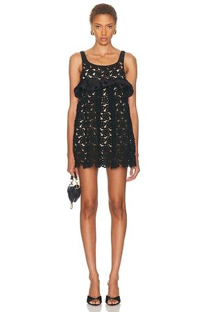 Miu Miu Macramé Anemone Dress - Nero