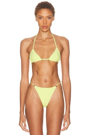 Kiki De Montparnasse Coeur Triangle Bikini Top - Citron