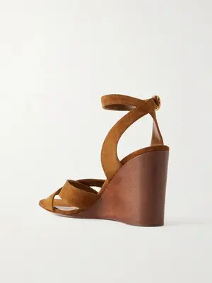 GIANVITO ROSSI Suede Wedge Sandals
