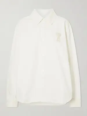 AMI Paris Embroidered Cotton Overshirt