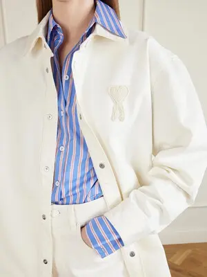 AMI Paris Embroidered Cotton Overshirt