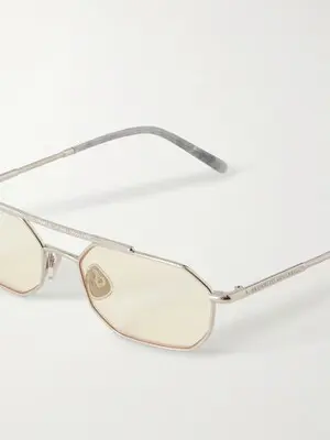 Brunello Cucinelli Tone Octagon Eyeglasses - Silver