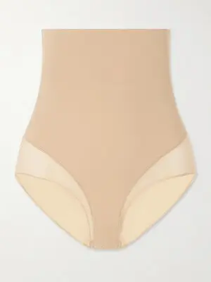 SKIMS Power Mesh High-waist Jersey Briefs - Neutrals