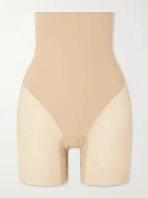 SKIMS Mesh-trimmed Jersey Thigh Neutrals