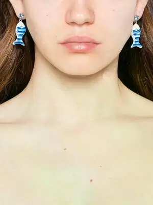 Marni Fish Charm Drop Earrings