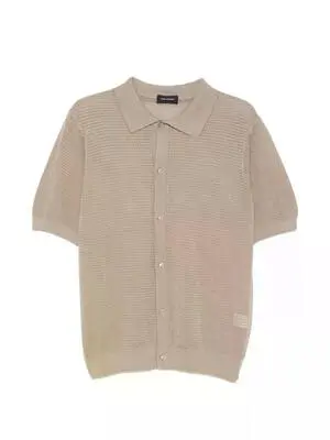 Tagliatore Buttoned Knit Polo Shirt - Neutrals