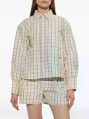 Victoria Beckham Checked Cotton Shirt - Neutrals