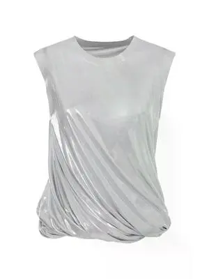 Norma Kamali Draped Vest - Silver
