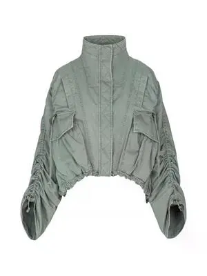 Balmain Jacket With Gathered Sleeves - Green