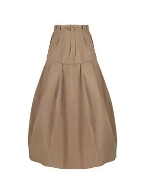 LITKOVSKA Pleated Palloncino Midi Skirt - Neutrals