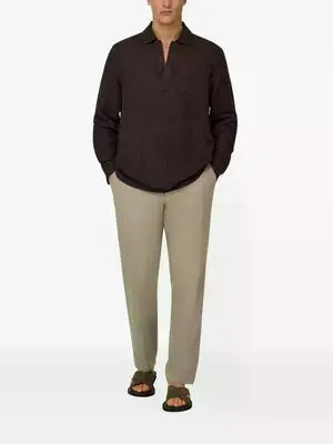 Boggi Milano Stitched Pockets Linen Trousers