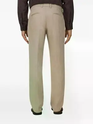 Boggi Milano Stitched Pockets Linen Trousers