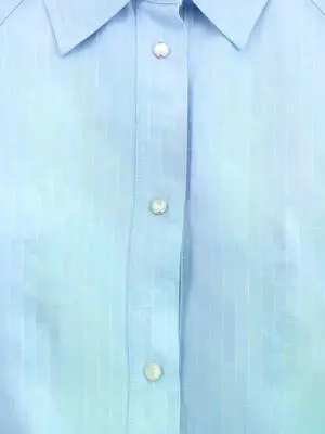 Jacob Cohen Short Sleeve Shirt With Pinstripe Pattern And Elasticated Hem