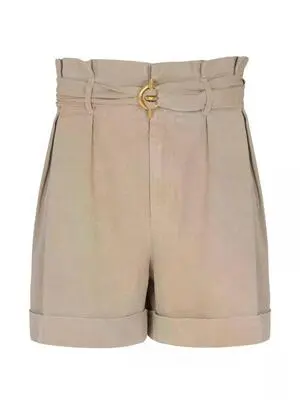 Balmain Belted-waist Tailored Shorts - Neutrals