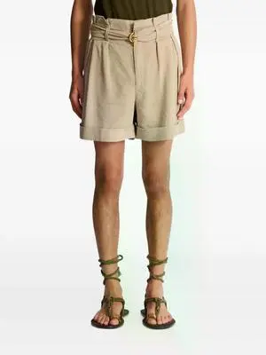 Balmain Belted-waist Tailored Shorts