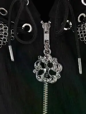CHOPOVA LOWENA Embellished Zip-up Hoodie - Black