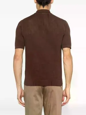 LUIGI GENTILE Open-knit Polo Shirt
