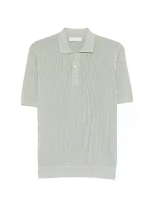 LUIGI GENTILE Open-knit Polo Shirt - Green
