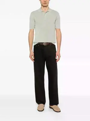 LUIGI GENTILE Open-knit Polo Shirt