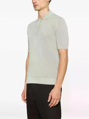 LUIGI GENTILE Open-knit Polo Shirt