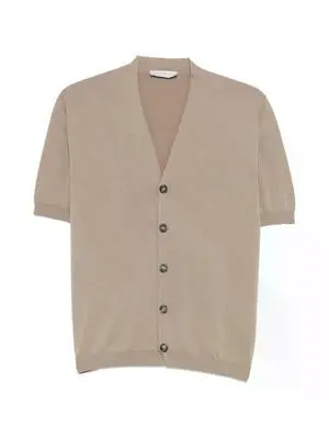 LUIGI GENTILE Button Short-sleeve Cardigan - Neutrals