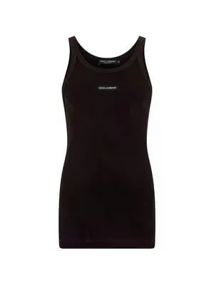 Dolce & Gabbana Rib Knit Logo Patch Vest
