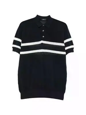 HOSIO Striped Polo Shirt - Blue