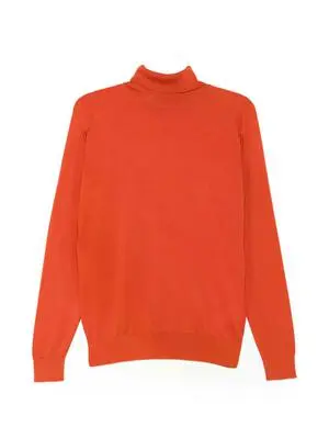 John Smedley Harvey Roll Neck Top - Orange