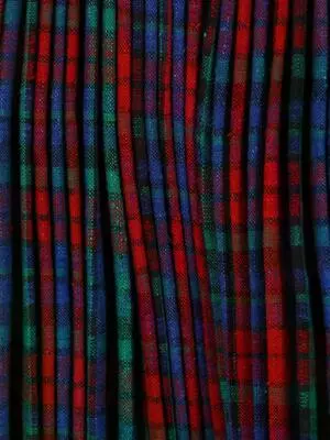 CHOPOVA LOWENA Tartan-check Pleated Skirt With Leather Belt