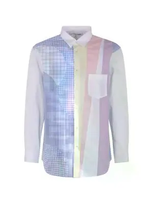 Comme Des Garçons Patchwork Long-sleeve Shirt - White