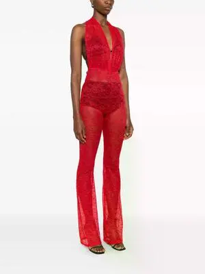 Alchemy Fashions Lace Halterneck Jumpsuit - Red