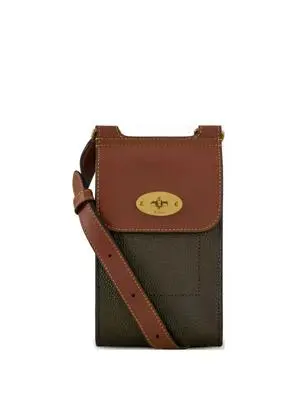Mulberry Mini Antony Topstitched Messenger Bag With Lock Detail - Brown