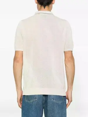 AMARANTO Contrasting-trim Polo Shirt - Neutrals