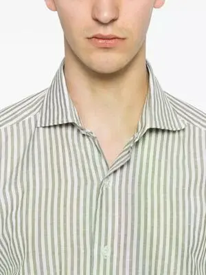 BARBA NAPOLI Striped Shirt - Green