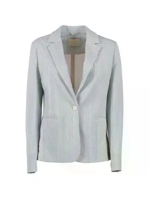 CIRCOLO 1901 Striped Pattern Blazer - Blue