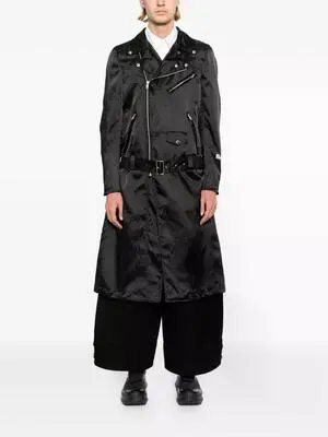 Comme Des Garçons Logo-print Biker Coat
