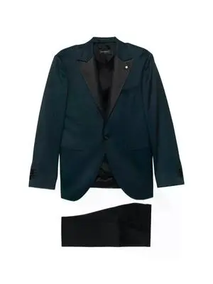 LUIGI BIANCHI MANTOVA Peaked-lapel Three-piece Suit - Blue