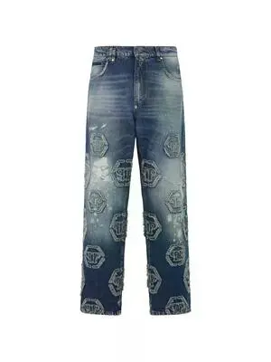 Philipp Plein Monogram Jeans - Blue