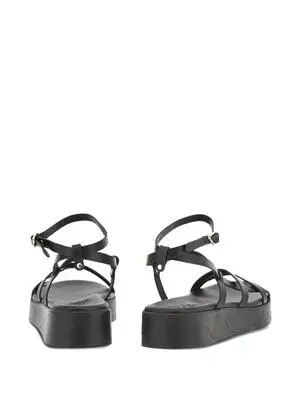 ANCIENT GREEK SANDALS Stiliani Leather Platform Sandals - Black