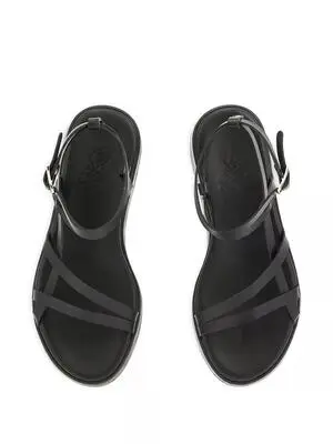 ANCIENT GREEK SANDALS Stiliani Leather Platform Sandals - Black