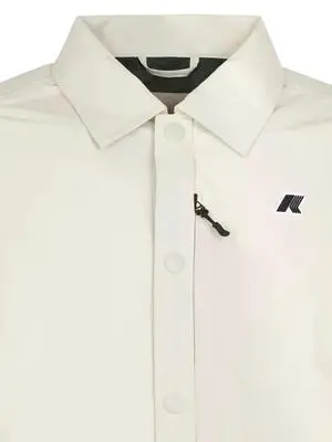 K-WAY Button-down Jacket With Logo Detail - Neutrals